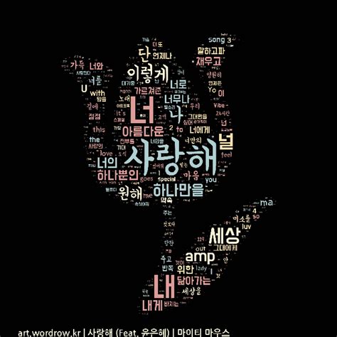 노래 워드 클라우드 사랑해 Feat 윤은혜 마이티 마우스