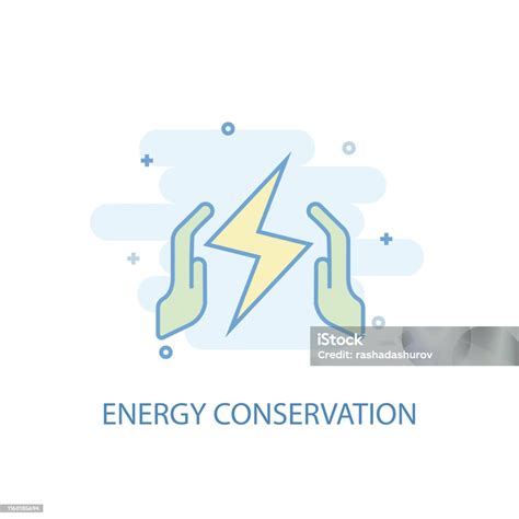 節能線時尚圖示簡單的線條 彩色插圖節能符號平面設計由綠色能源集可用於 Ui Ux向量圖形及更多大自然圖片 大自然 保護 再生能源