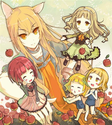 Ookami Ryouko Akai Ringo And Shirayuki Himeno Ookami San Drawn By