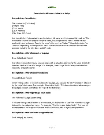 4 Ways To Address A Letter To A Judge WikiHow