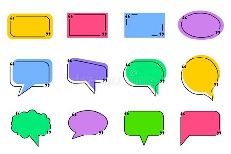Set Quote Box Frame Texting Quote Boxes Bubble Blog Quotes Symbols â