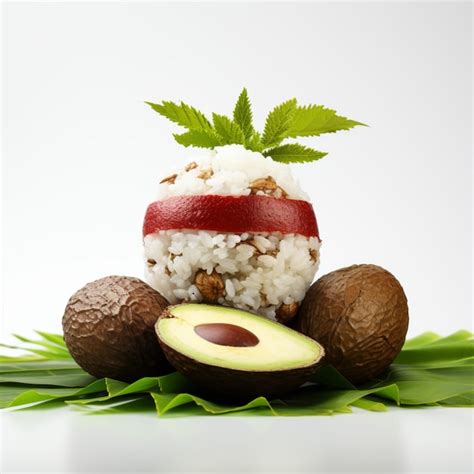 Comida nacional da guiné equatorial fundo branco Foto Premium