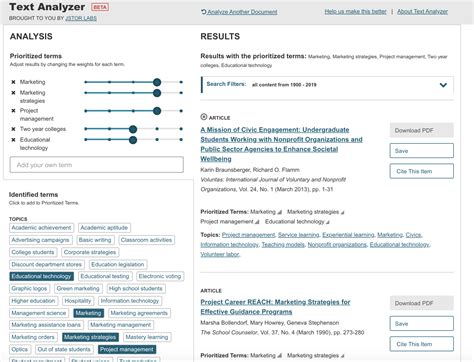 JSTOR Text Analyzer Introduction To Digital Humanities 2019