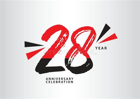 28 Year Anniversary Celebration Logotype Vector 28 Number Design 28th Birthday Invitation