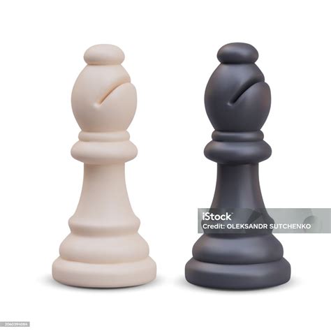 Ilustración De Alfil De Ajedrez Blanco Y Negro Realista Plantillas