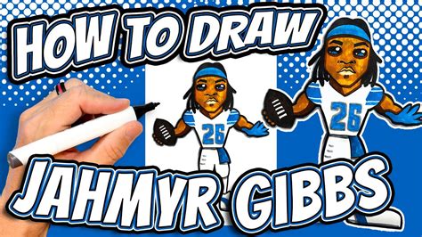 How To Draw Jahmyr Gibbs Detroit Lions Nfl Football Player Youtube