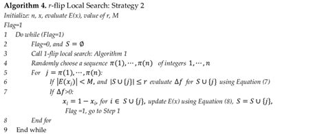 Pseudo Code For Hybrid R Flip1 Flip Local Search Strategy 2 For