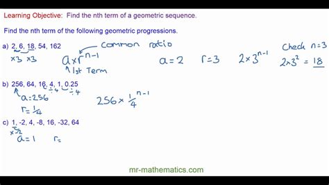 Geometric Sequence Equation Nth Term Tessshebaylo