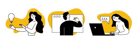 Productivity Project Set Business Vector Illustration Concept