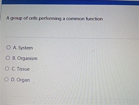 solved a group of cells performing a common functiona