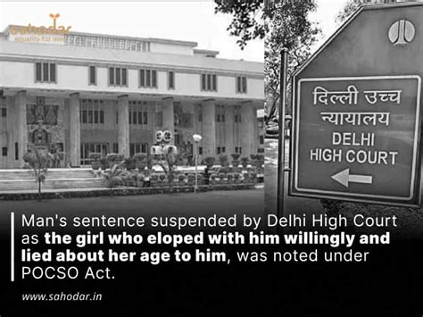 Mans Sentence Suspended By Delhi High Court As The Girl Who Eloped