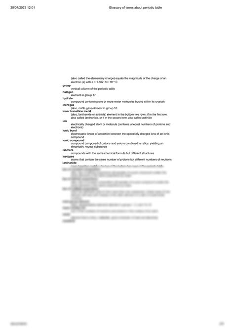 Solution General Chemistry I Chem 1211k Glossary Of Terms About