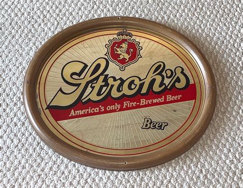 Vintage 1970s Strohs Beer Bar Sign Mirror Etsy