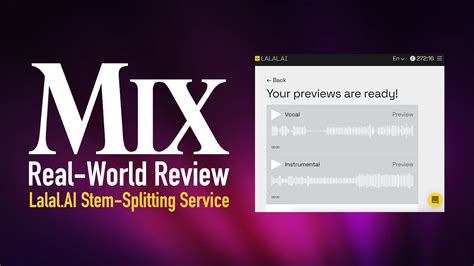 Lalal Ai Source Separation A Mix Real World Review Mixonline