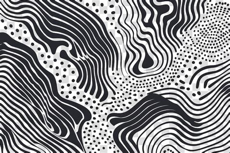 Абстрактные волнистые линии и точки Png эффект наложения прозрачный фон Премиум Ai