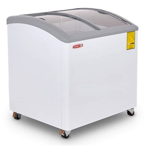 Congelador Horizontal Torrey Tapas De Cristal Curvo Deslizables 8 Pies