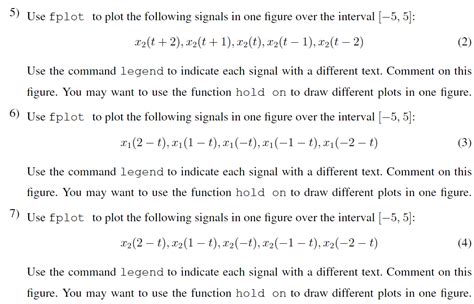 Solved Consider The Following Continuous Time Signals