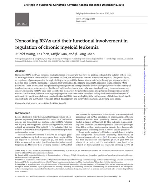 Pdf Noncoding Rnas And Their Functional Involvement In Regulation Of