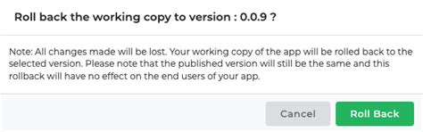 Versioning And Rollback