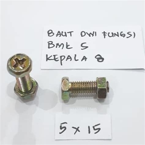 Jual Baut Dwi Fungsi M5x15 Mur Kuning Obeng Dwifungsi 5x15 Jakarta