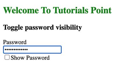 How To Toggle Password Visibility In Javascript
