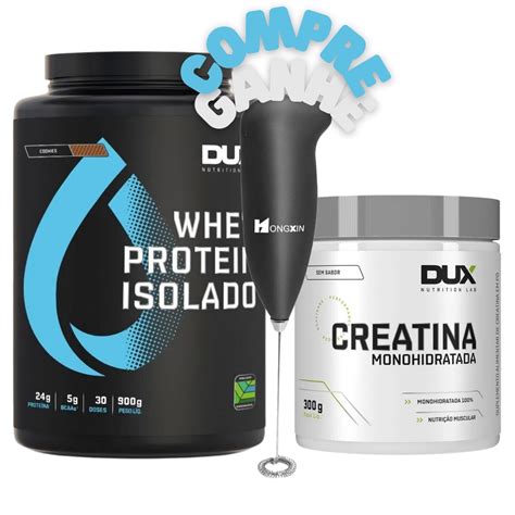 Kit Whey Protein Isolado 900g Creatina Monohidratada 300g Mini