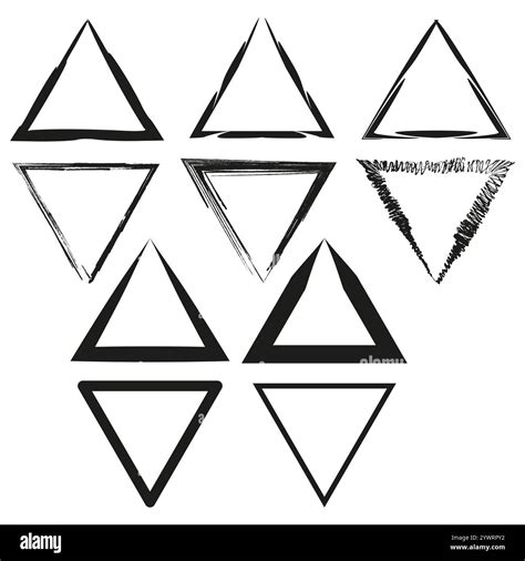 Hand Drawn Triangles Geometric Pattern Details Black Vector Shapes