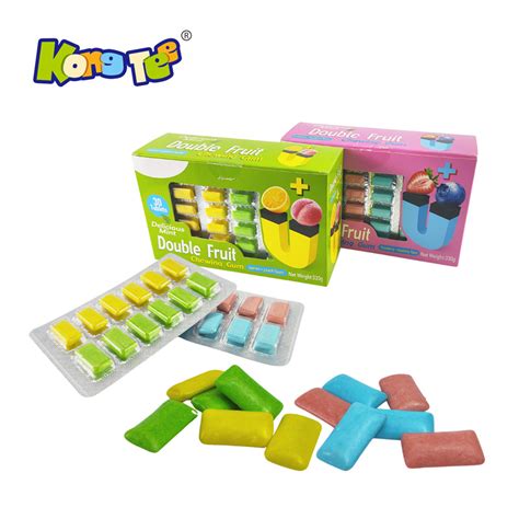 Confectionery Sweet Double Taste Mint Fruity Chewing Gum Bubble Gum ...