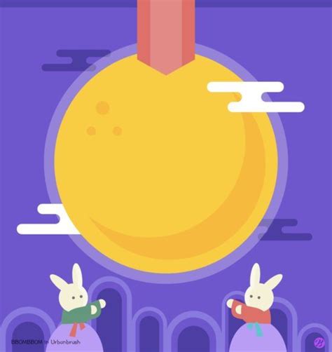 보름달 토끼 추석 일러스트 Ai 무료 다운로드 2023 보름달 토끼 이모티콘