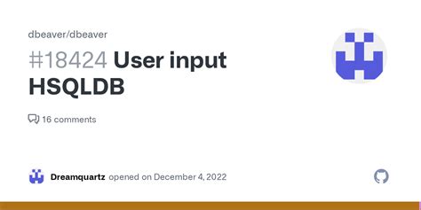 User Input Hsqldb · Issue 18424 · Dbeaverdbeaver · Github