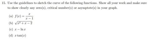 Solved Use The Guidelines To Sketch The Curve Of The Chegg
