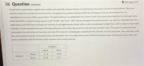 Solved Question 3 Points Evolutionary Game Theory Applies