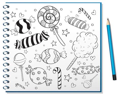 Free Vector Hand Drawn Doodle Icons On Notebook