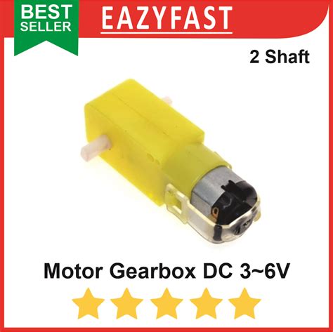 Dinamo Motor Dc Gearbox Gear Box Robot Mobil Car Kuning 3 6 Lazada