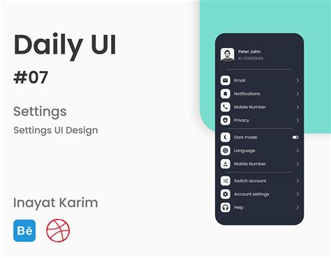 Dailyui Challenge 7 Settings Ui Design Behance