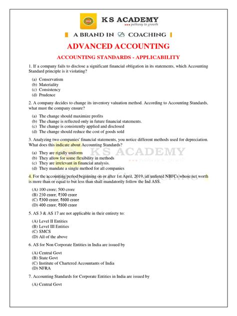 Ca Inter Advanced Accounting Mcq Pdf Historical Cost Financial Capital