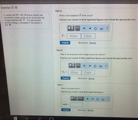 Solved A Resistor With R 350 Ohm And An Inductor Are