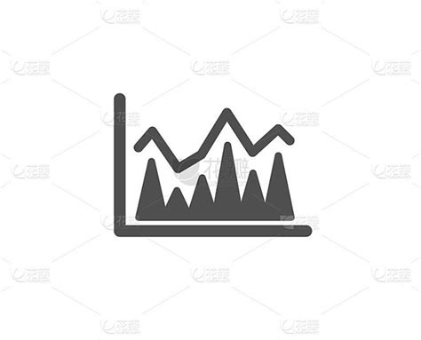折线图图标。金融图形标志。