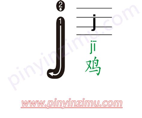 J的读法及写法教程 拼音字母表网