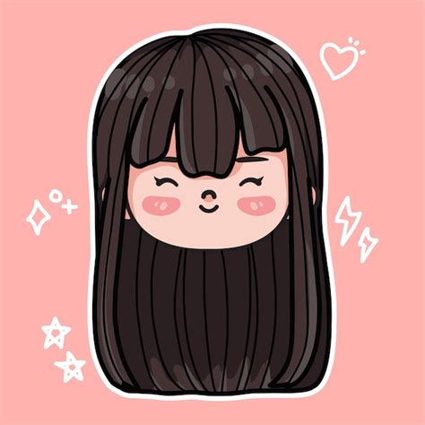 Ilustração em vetor linda garota fofa Vetor Premium