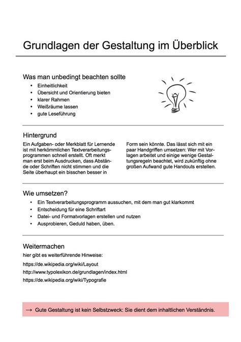 Beispiel F R Ein Handout Vorlagen Word Handout Pr Sentation Tipps