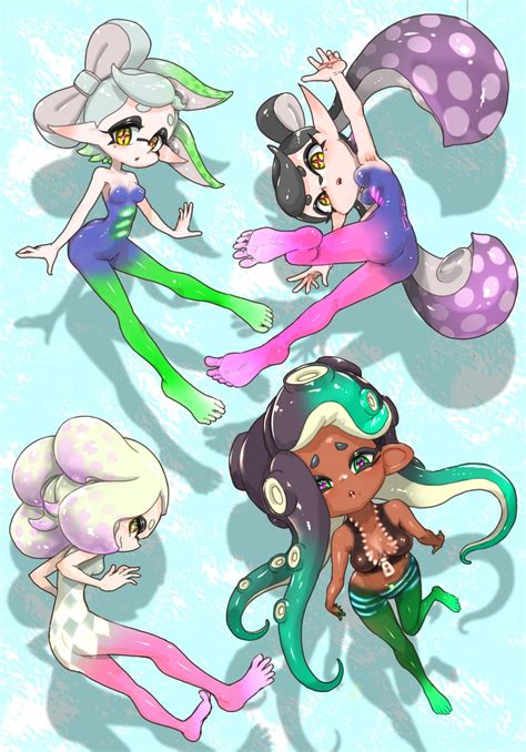 Callie Marie Marina And Pearl Splatoon And 2 More Drawn By Koharu2