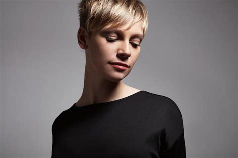 Free Photo Pretty Short Haired Blond Woman S Portrait