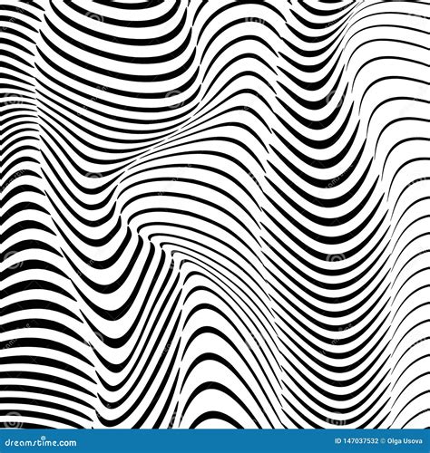 Abstract Wavy Stripes Pattern Beautiful Geometric Wave Texture Fashion Black And White Wave