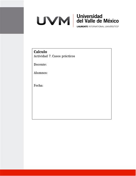 A7 Casos Practicos Calculo Actividad 7 Casos Prácticos Docente