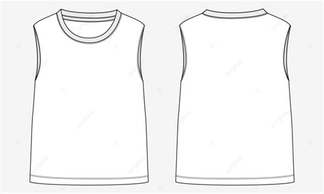 Tank Tops Technical Drawing Vector Illustration Template Tank Tops