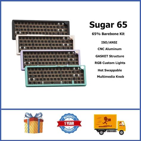 Weikav Sugar65 Aluminum Barebone Keyboard Kit 65 Gasket Rgb Iso Ansi