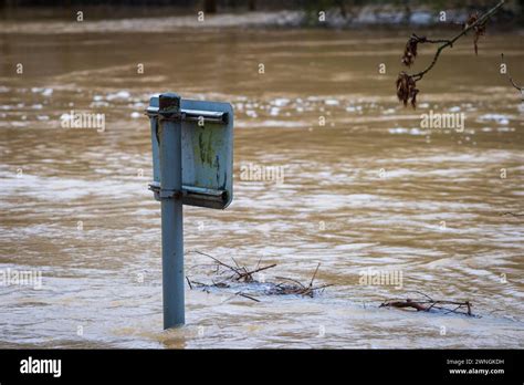 Nene River Flooding During Heavy Rains In Northampton England Uk Stock