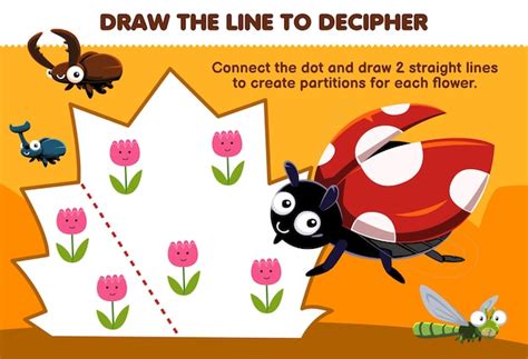 El Juego Educativo Para Niños Ayuda A Los Insectos Lindos A Dibujar Las