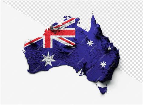 Premium Psd Australia Map Shaded Relief Color Height Map On Isolated
